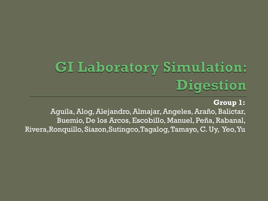 PPT - GI Laboratory Simulation: Digestion PowerPoint Presentation, free ...