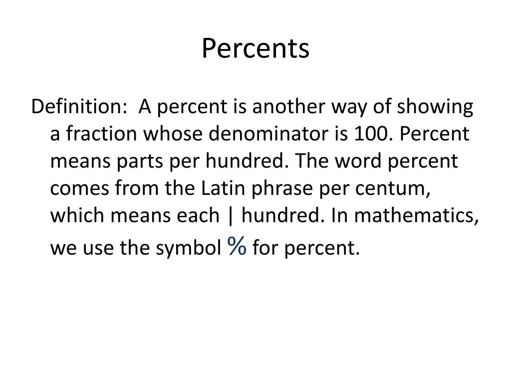 PPT - Percents PowerPoint Presentation, free download - ID:1936392