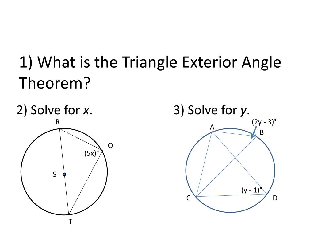 PPT - 1) What is the Triangle Exterior Angle Theorem? PowerPoint ...