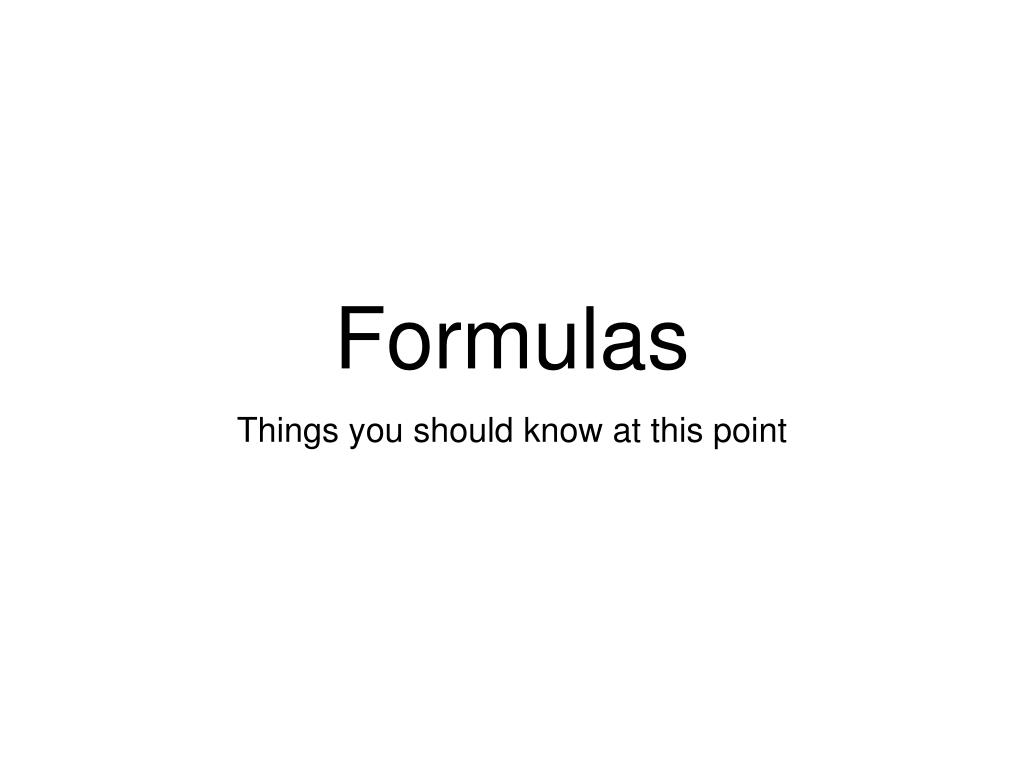PPT - Formulas PowerPoint Presentation, free download - ID:1939349