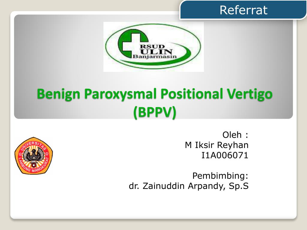 PPT - Benign Paroxysmal Positional Vertigo (BPPV) PowerPoint ...