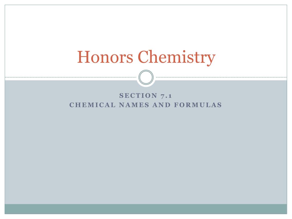 PPT - Honors Chemistry PowerPoint Presentation, free download - ID:1951598