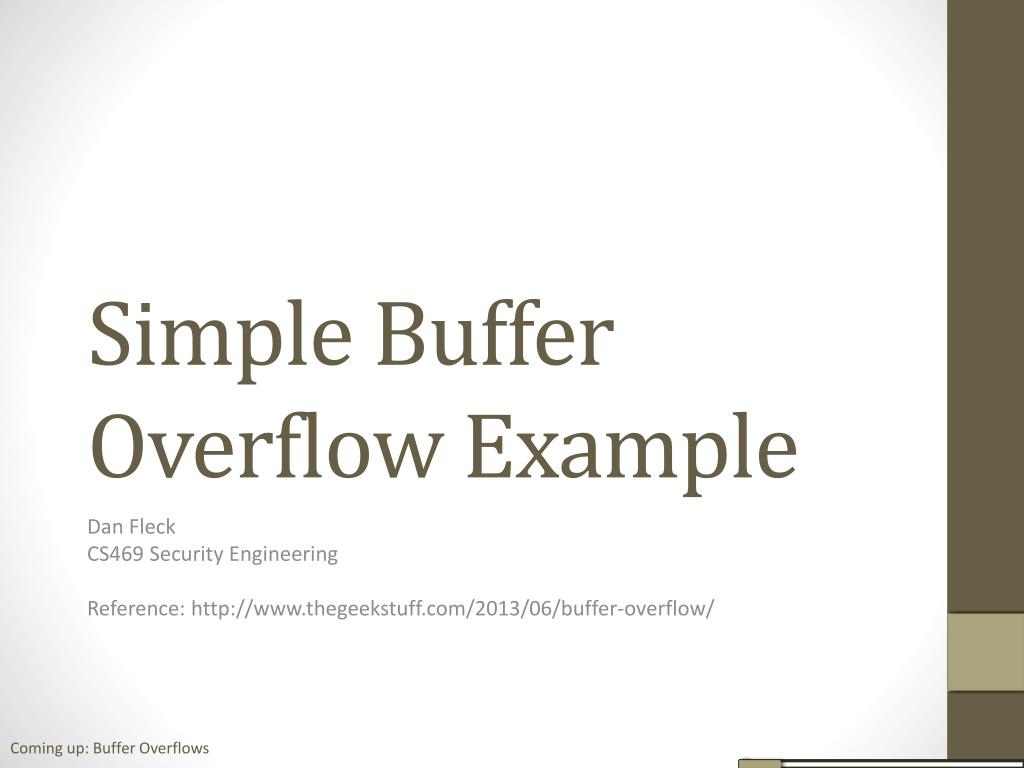 PPT - Simple Buffer Overflow Example PowerPoint Presentation, free ...