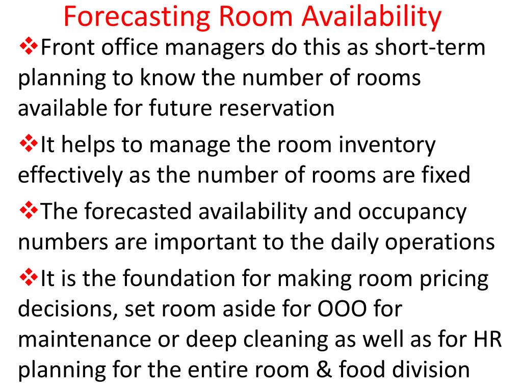 PPT - Forecasting Room Availability PowerPoint Presentation, free ...