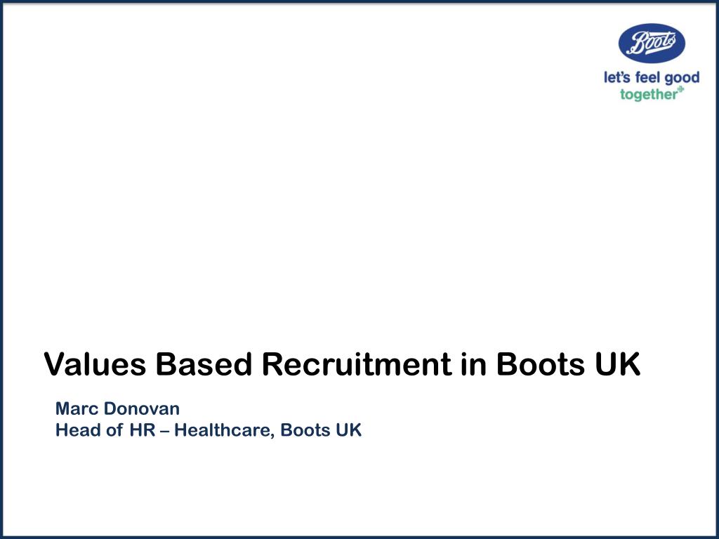 PPT - Values Based Recruitment in Boots UK PowerPoint Presentation ...