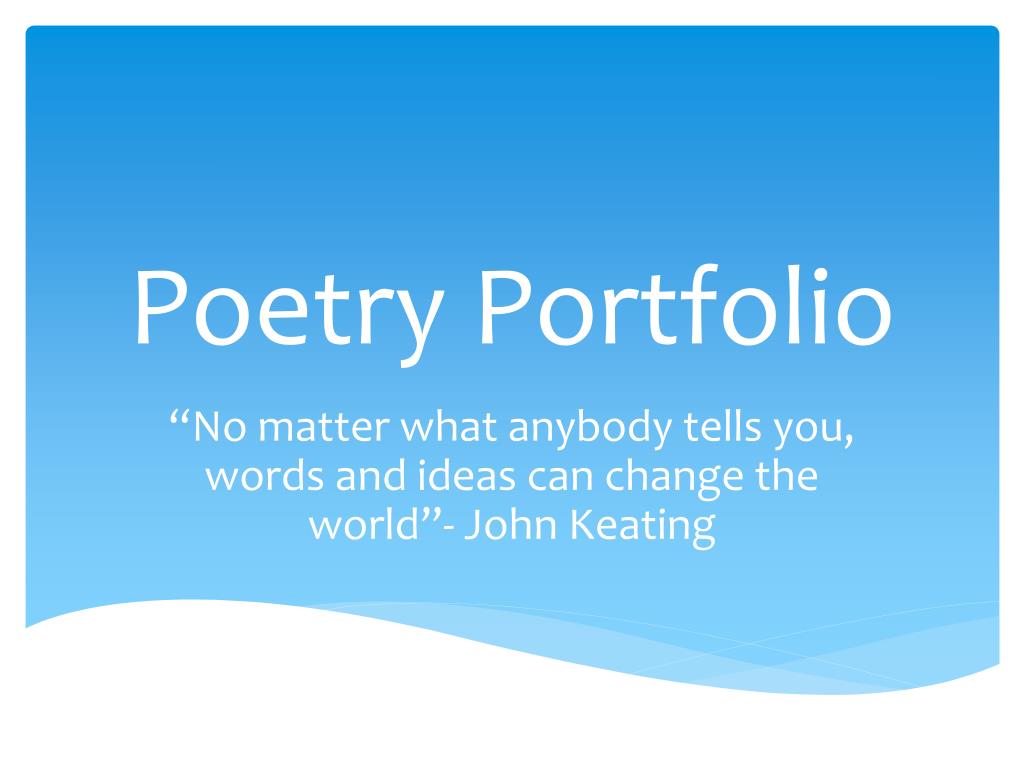 PPT - Poetry Portfolio PowerPoint Presentation, free download - ID:1957088