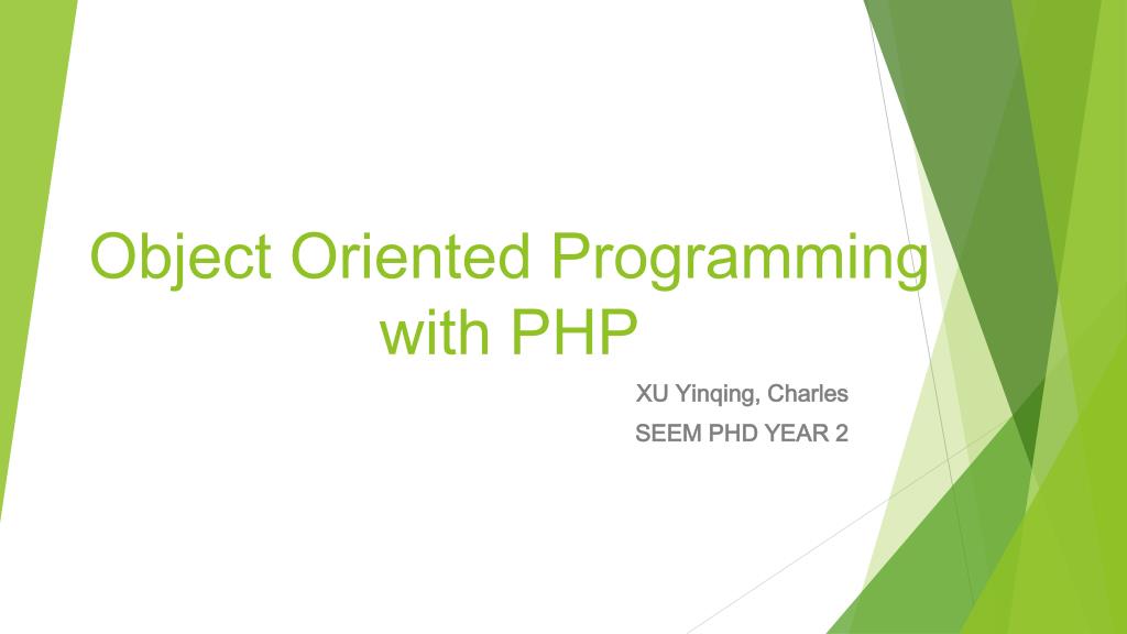 Ppt Object Oriented Programming With Php Powerpoint Presentation 7117