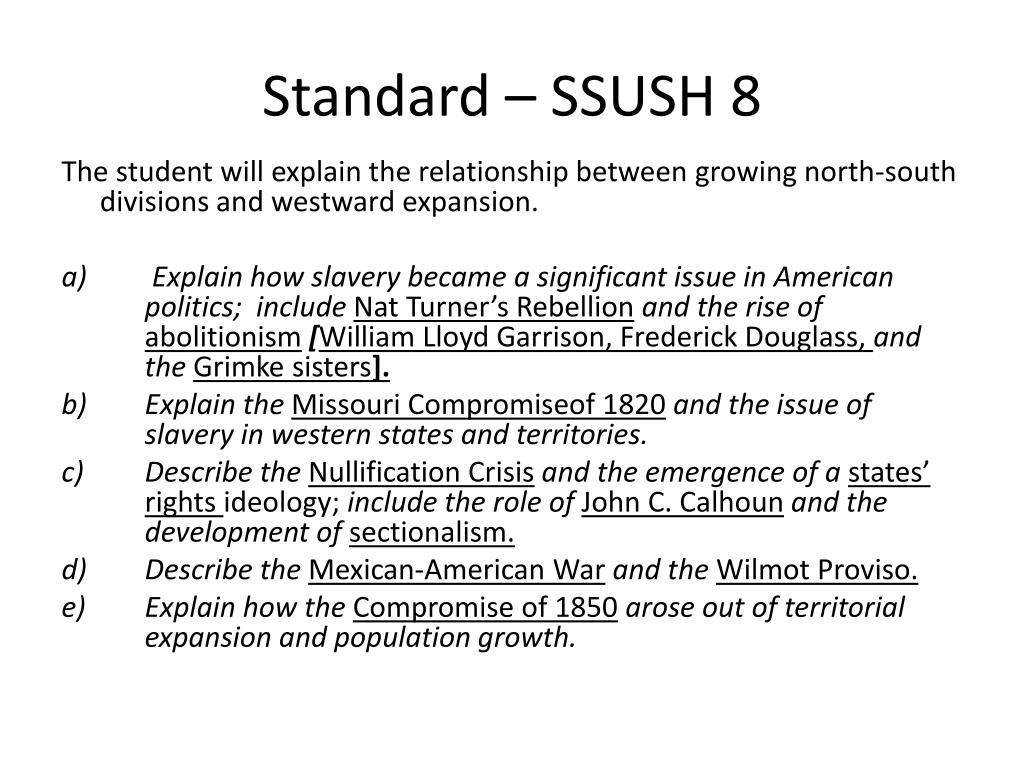 PPT - Standard – SSUSH 8 PowerPoint Presentation, free download - ID ...