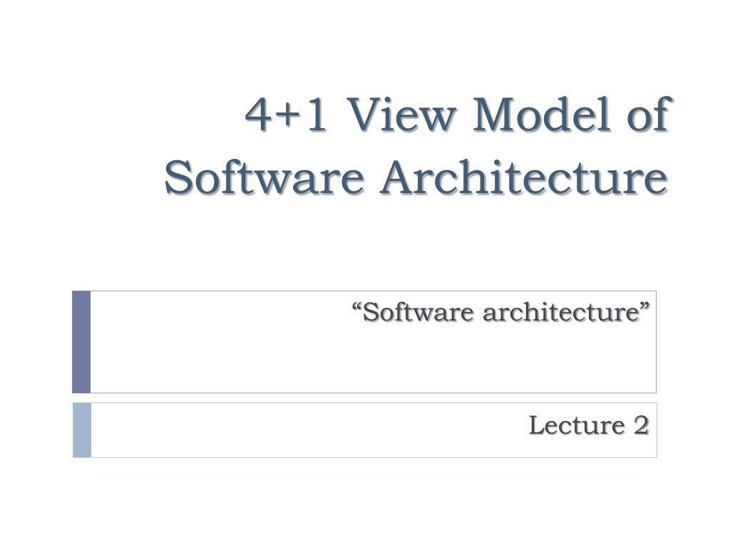 PPT - 4+1 View Model of Software Architecture PowerPoint Presentation ...