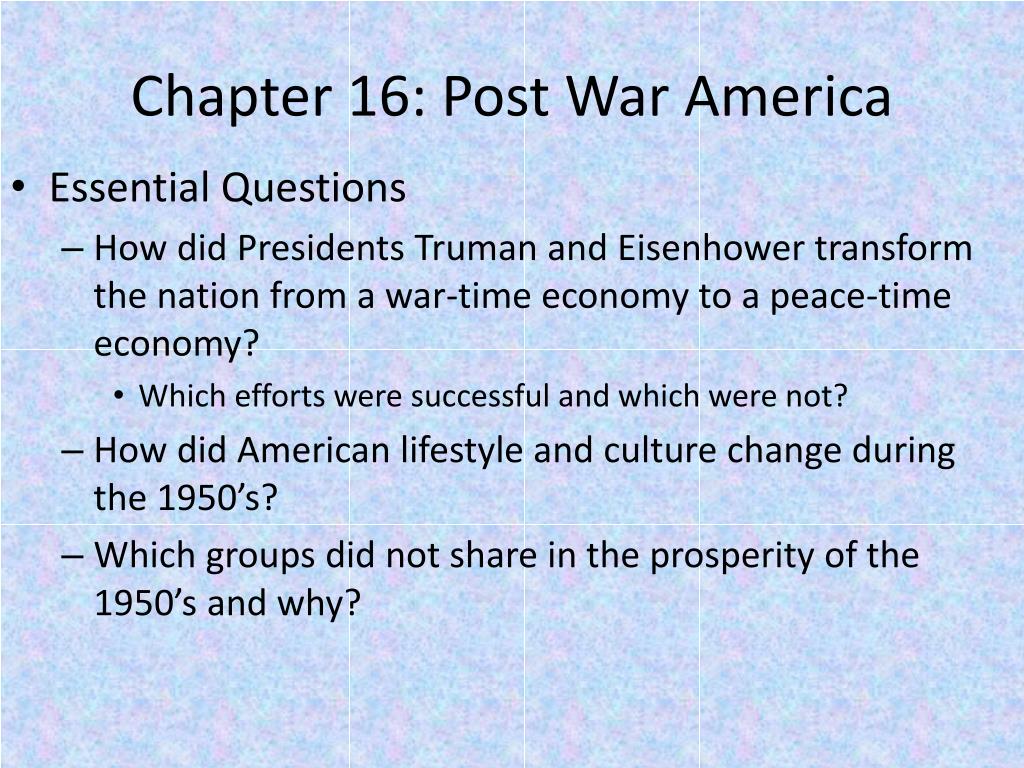 PPT - Chapter 16: Post War America PowerPoint Presentation, free ...