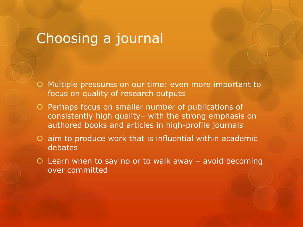 PPT - Choosing a journal PowerPoint Presentation, free download - ID ...