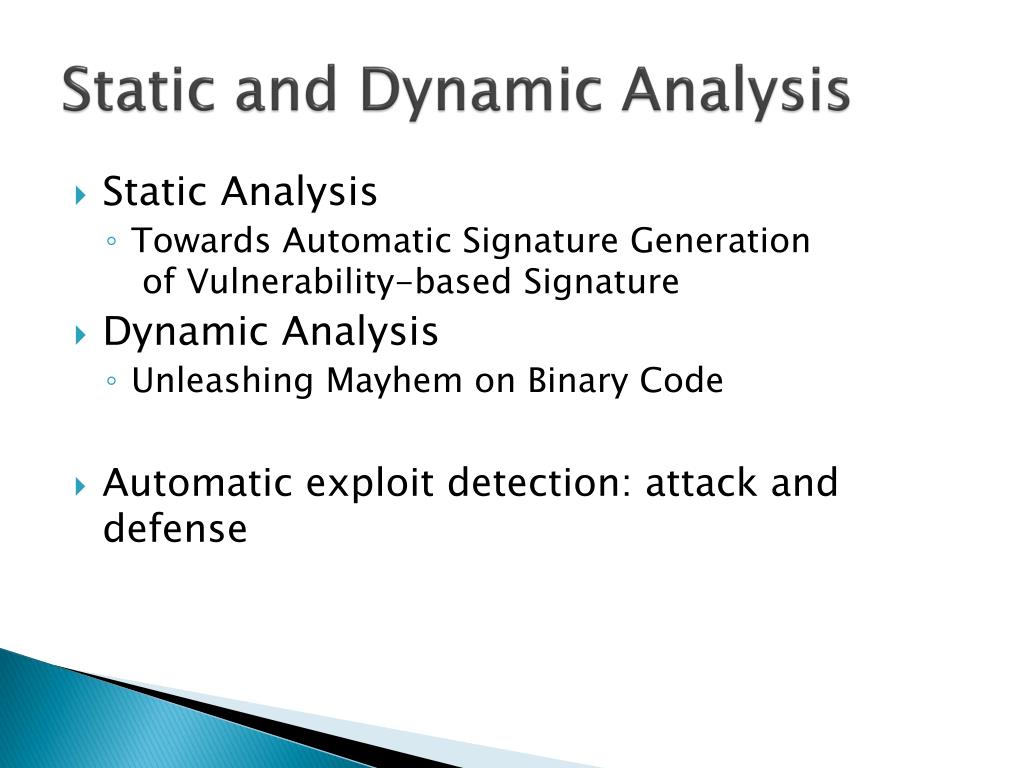 PPT - Static and Dynamic Analysis PowerPoint Presentation, free ...