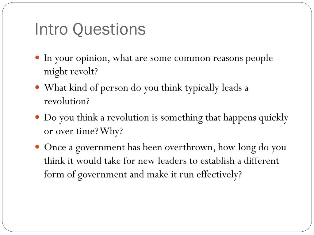 PPT - Intro Questions PowerPoint Presentation, free download - ID:1962534