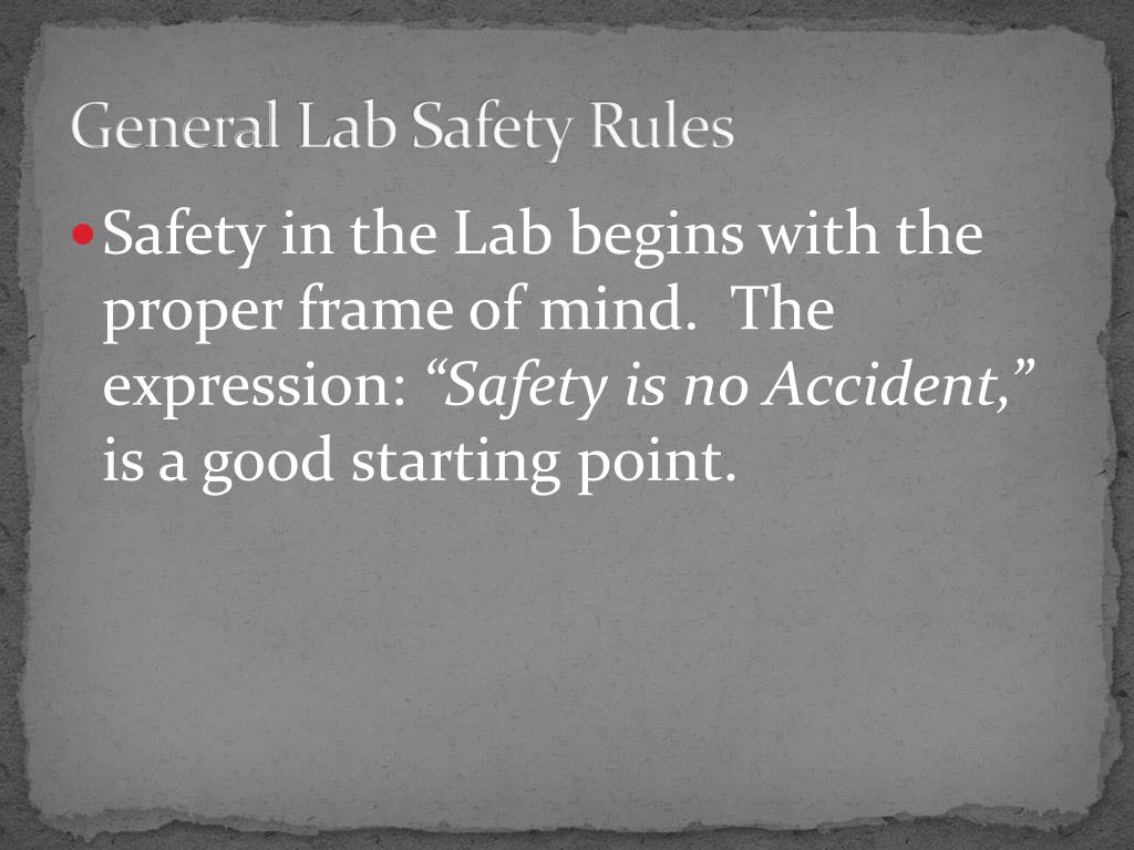 PPT - General Lab Safety Rules PowerPoint Presentation, free download ...