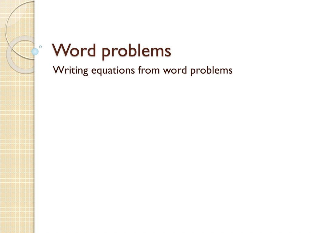 PPT - Word problems PowerPoint Presentation, free download - ID:1966217