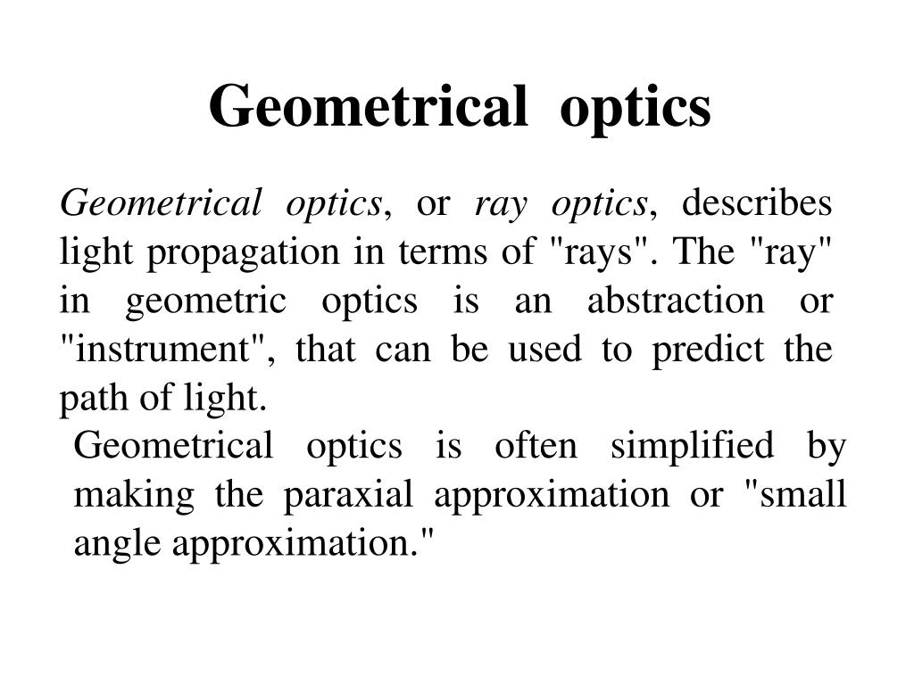 PPT - Geometrical optics PowerPoint Presentation, free download - ID ...