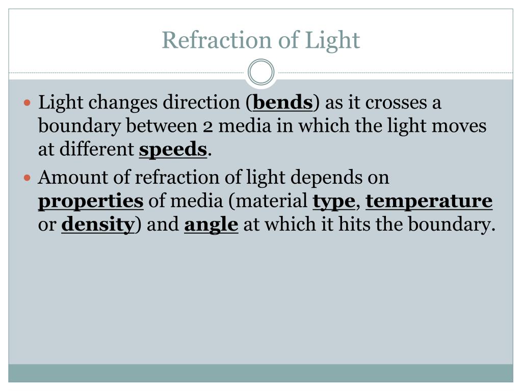PPT - Refraction of Light PowerPoint Presentation, free download - ID ...