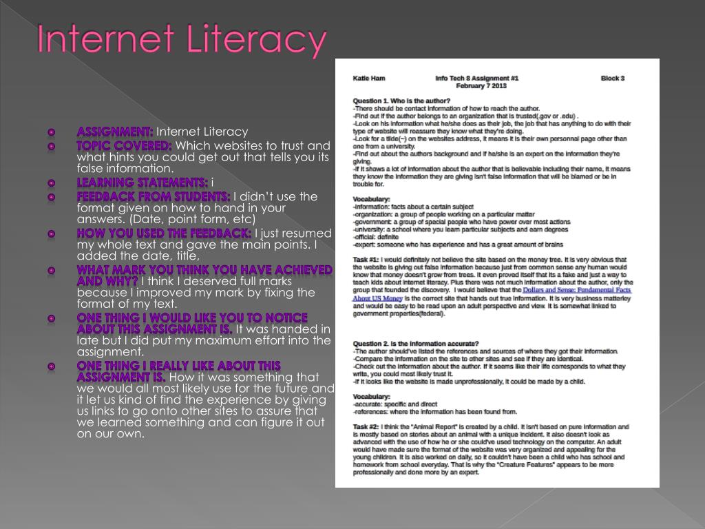 PPT - Internet Literacy PowerPoint Presentation, free download - ID:1969019