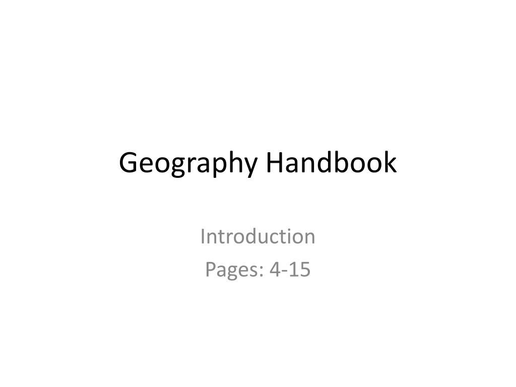PPT - Geography Handbook PowerPoint Presentation, free download - ID ...