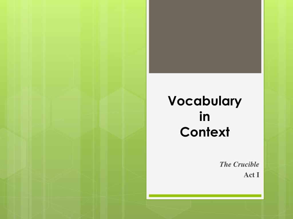 PPT - Vocabulary in Context PowerPoint Presentation, free download - ID ...