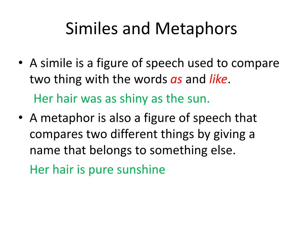 PPT - Similes and Metaphors PowerPoint Presentation, free download - ID ...