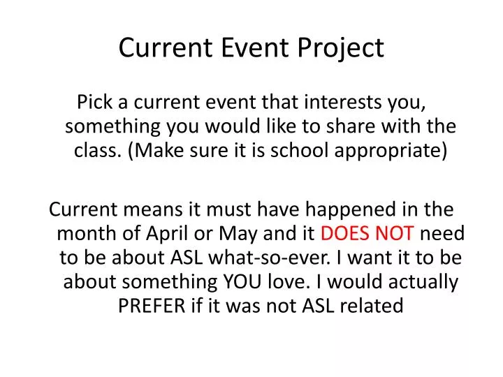 PPT Current Event Project PowerPoint Presentation Free Download ID