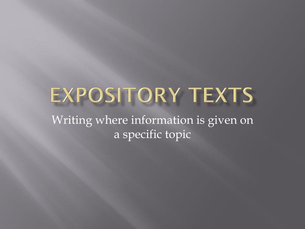 PPT - Expository Texts PowerPoint Presentation, free download - ID:1975521