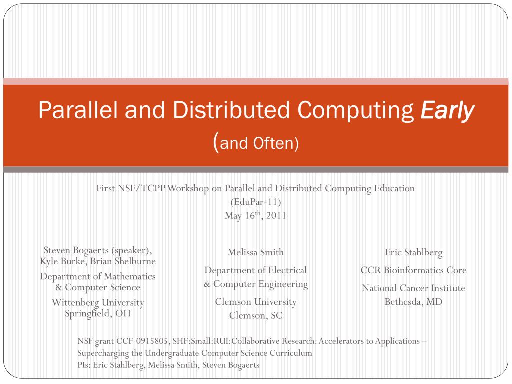 PPT - Parallel and Distributed Computing Early ( a nd Often) PowerPoint ...