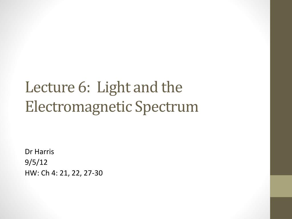 PPT - Lecture 6: Light and the Electromagnetic Spectrum PowerPoint ...