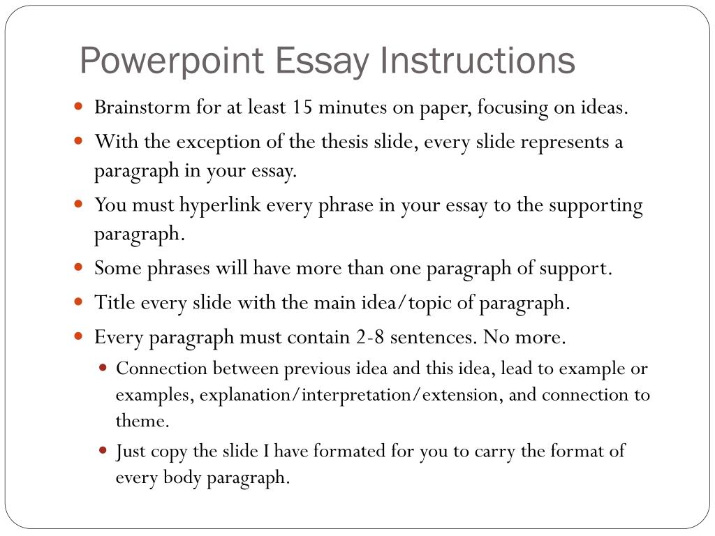 PPT - Powerpoint Essay Instructions PowerPoint Presentation, free ...