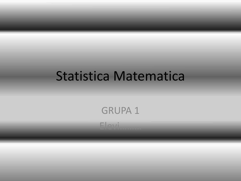 PPT - Statistica Matematica PowerPoint Presentation, free download - ID ...