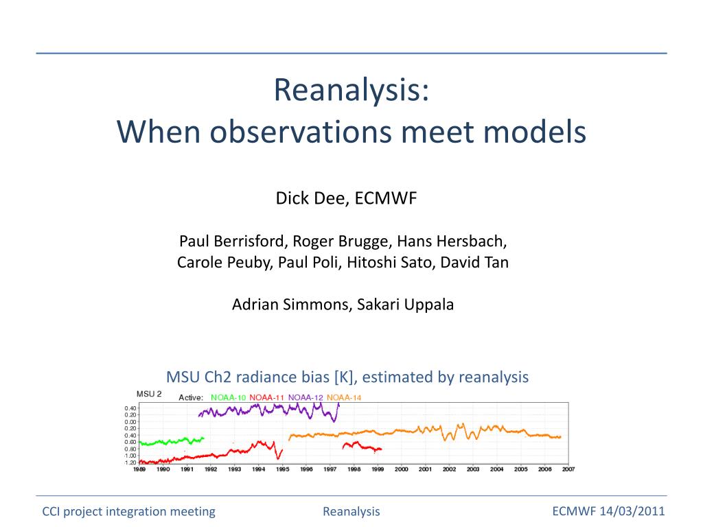 PPT - Reanalysis: When observations meet models PowerPoint Presentation ...