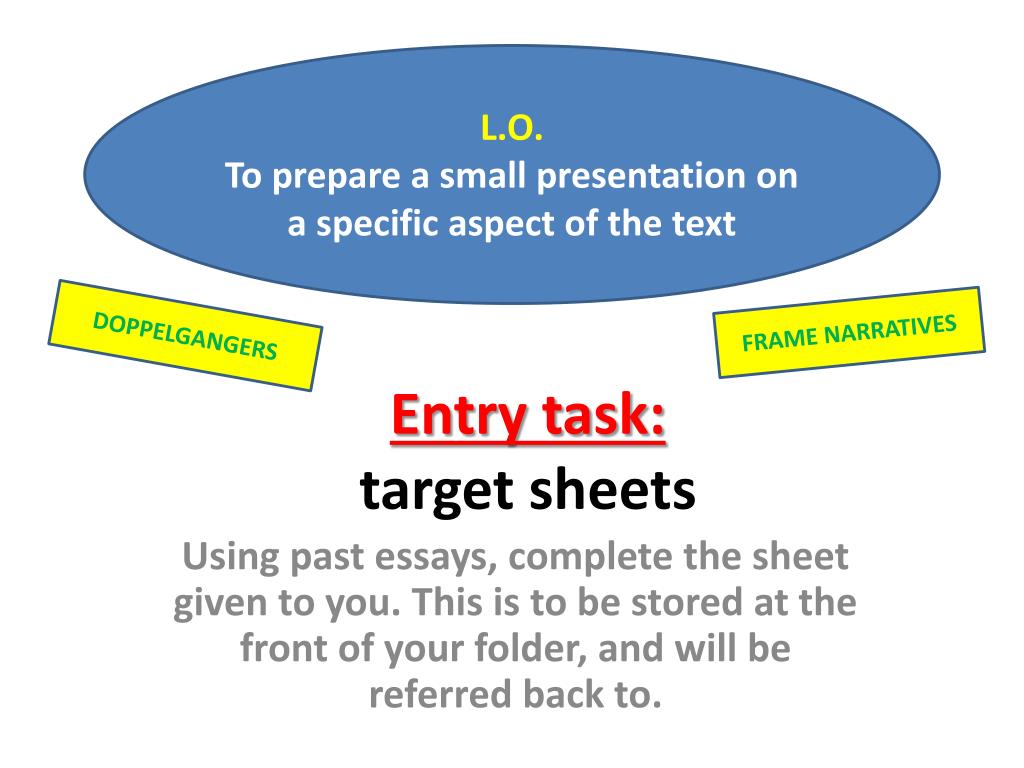 PPT - Entry task: target sheets PowerPoint Presentation, free download ...