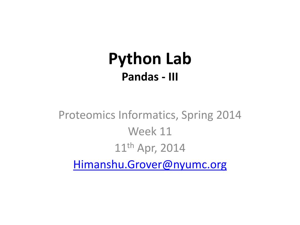 PPT - Python Lab Pandas - III PowerPoint Presentation, free download ...
