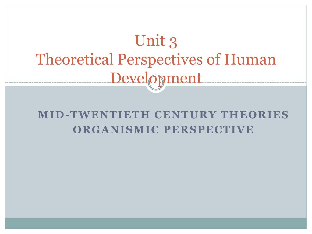 PPT - Unit 3 Theoretical Perspectives of Human Development PowerPoint ...