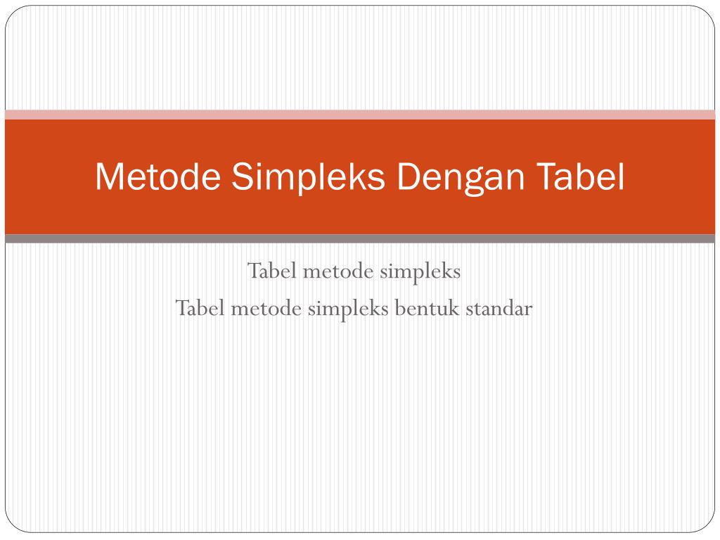 PPT - Metode Simpleks Dengan Tabel PowerPoint Presentation, free ...