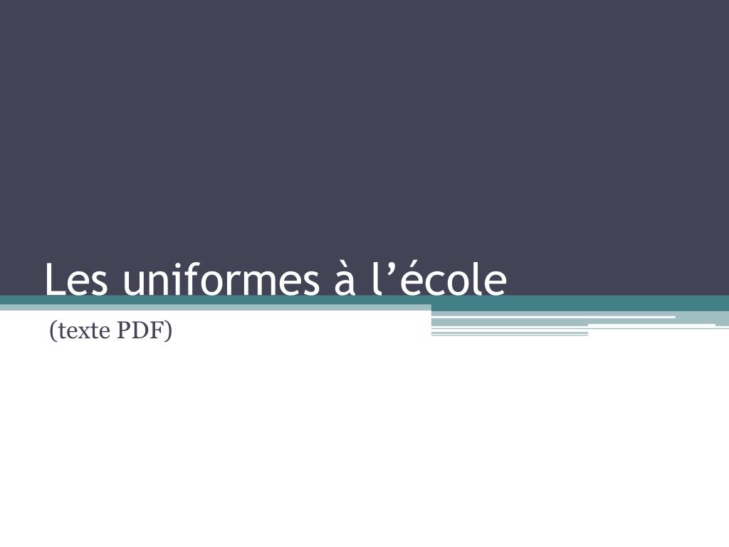 PPT - Les uniformes à l’école PowerPoint Presentation, free download ...