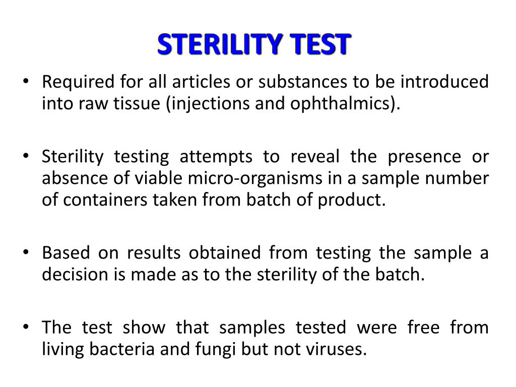 PPT - STERILITY TEST PowerPoint Presentation, free download - ID:1994580