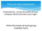 PPT - Types of documentary PowerPoint Presentation, free download - ID ...