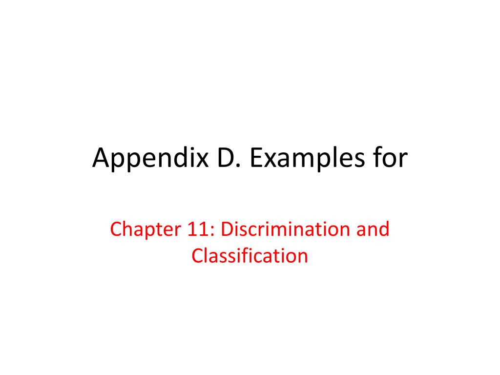 PPT - Appendix D. Examples for PowerPoint Presentation, free download ...