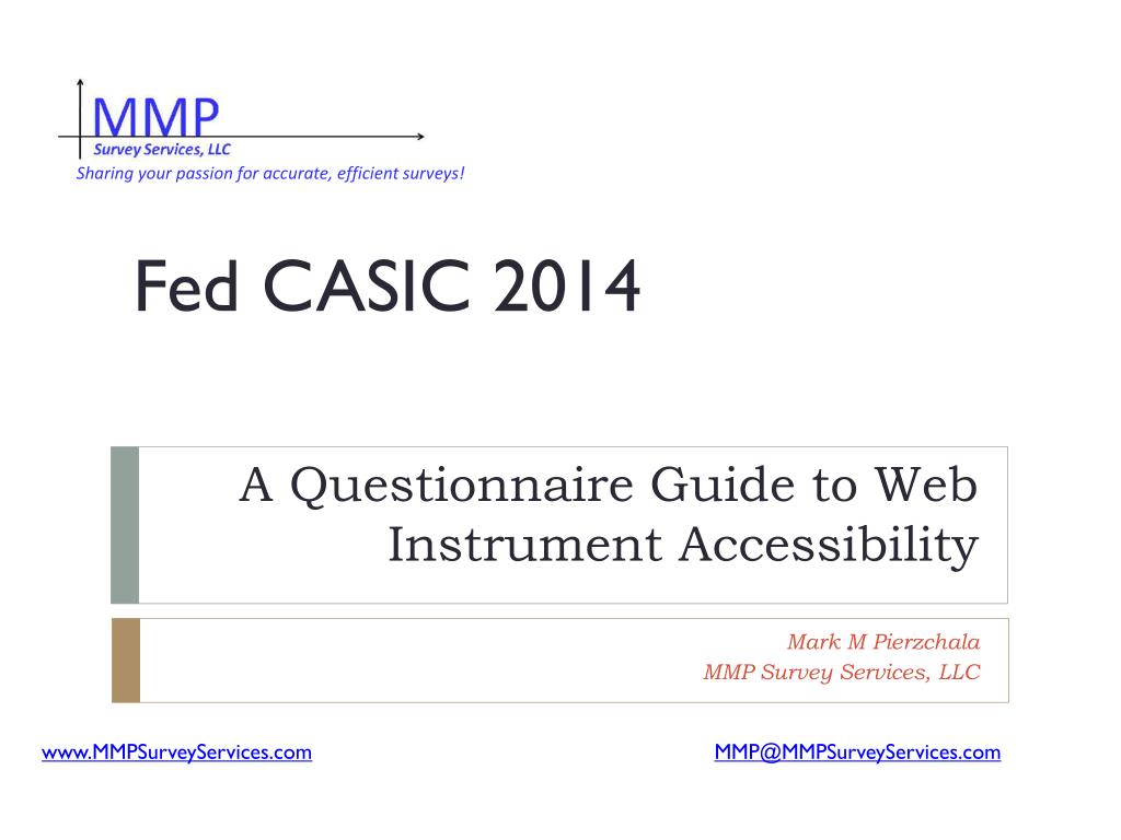 PPT - A Questionnaire Guide to Web Instrument Accessibility PowerPoint ...