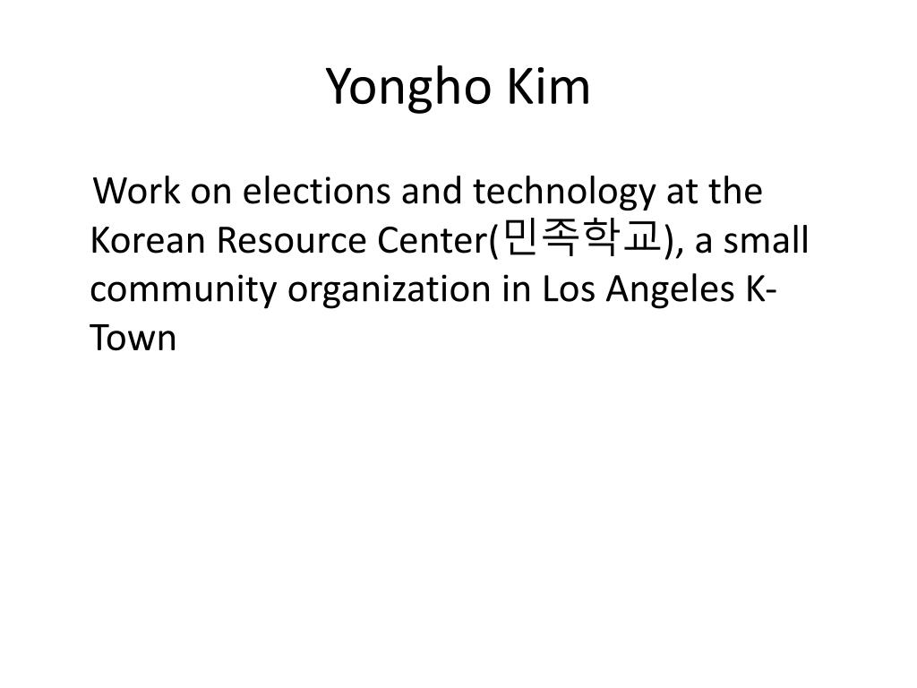 PPT - Yongho Kim PowerPoint Presentation, free download - ID:1997653