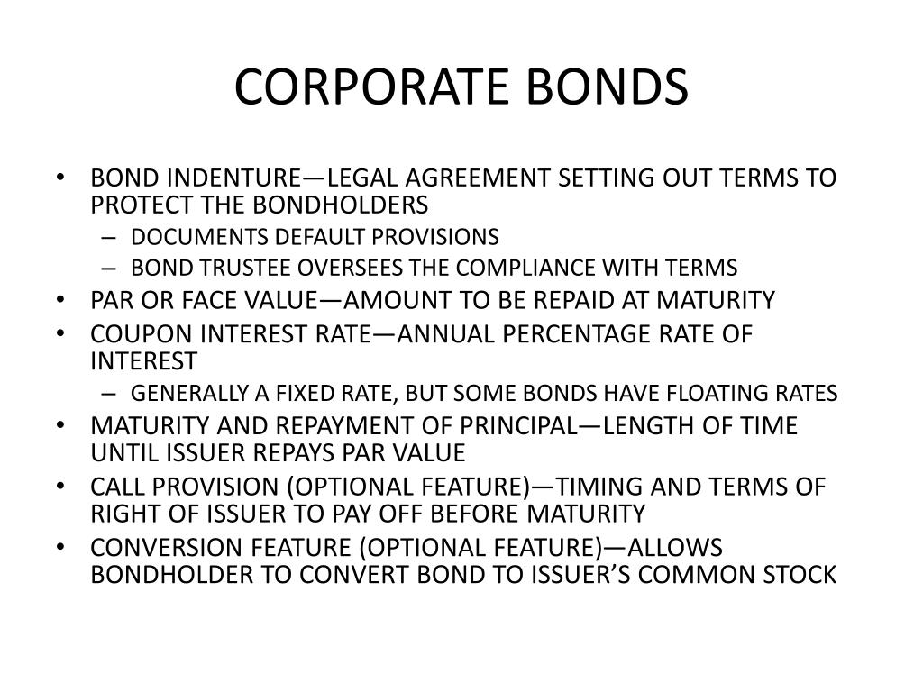PPT - Understanding Corporate Bonds: Key Terms, Features, and Rating ...