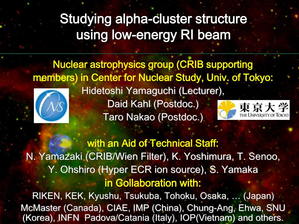 PPT - Studying alpha-cluster structure using low-energy RI beam ...