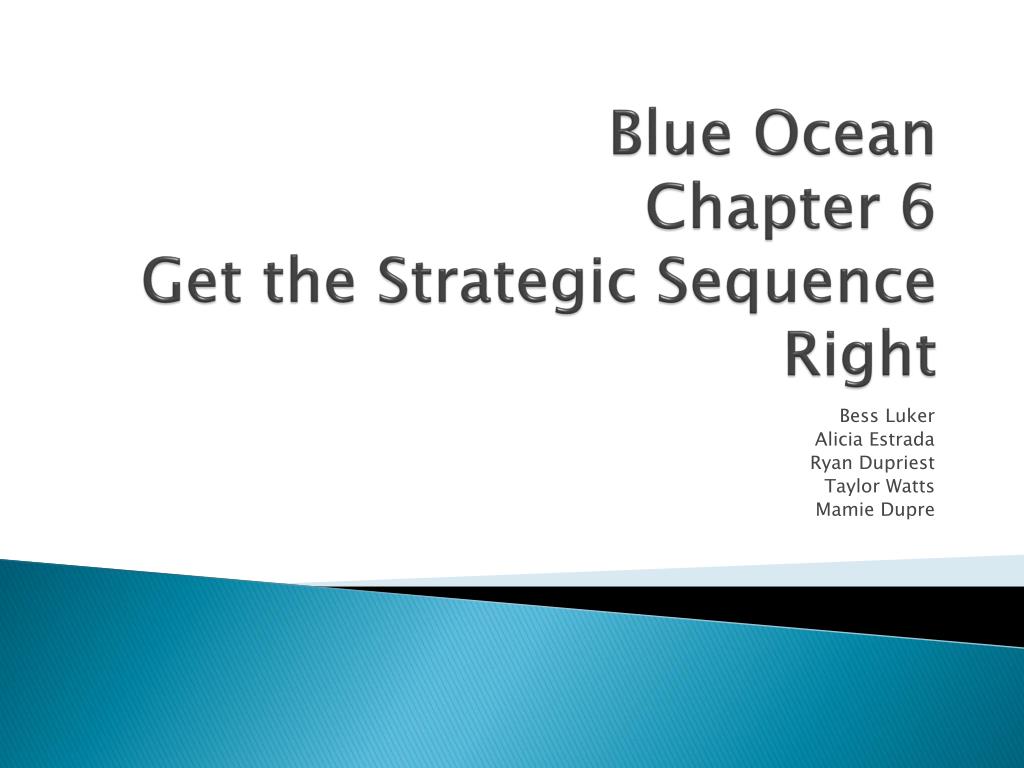 PPT - Blue Ocean Chapter 6 Get the Strategic Sequence Right PowerPoint ...