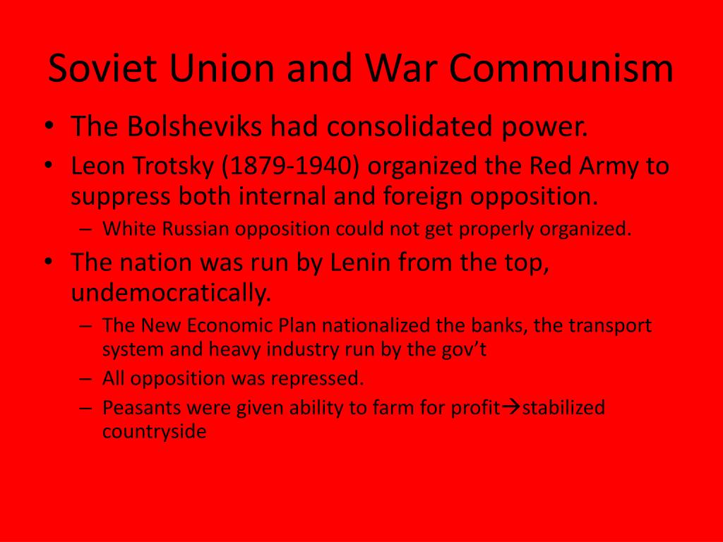 PPT - Soviet Union and War Communism PowerPoint Presentation, free ...