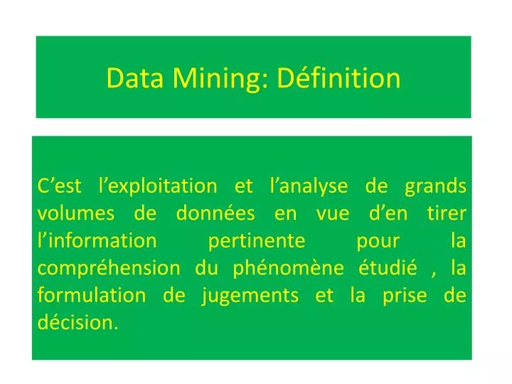 PPT - Introduction to Data Mining: Definition, Applications, and ...