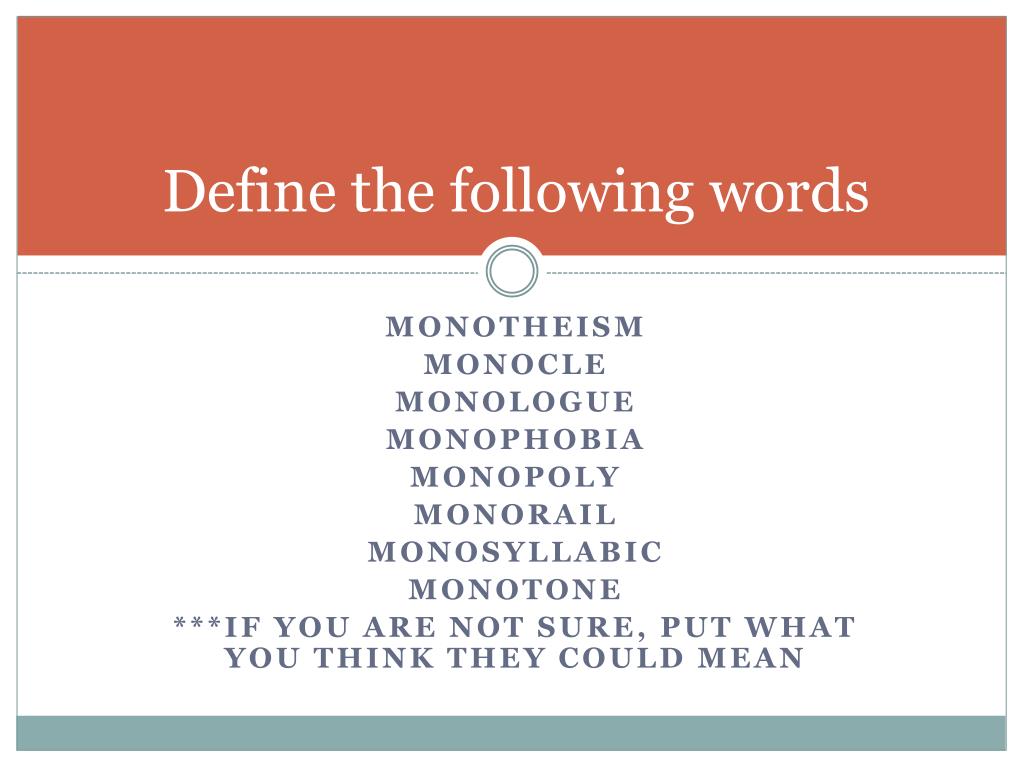 PPT - Define the following words PowerPoint Presentation, free download ...
