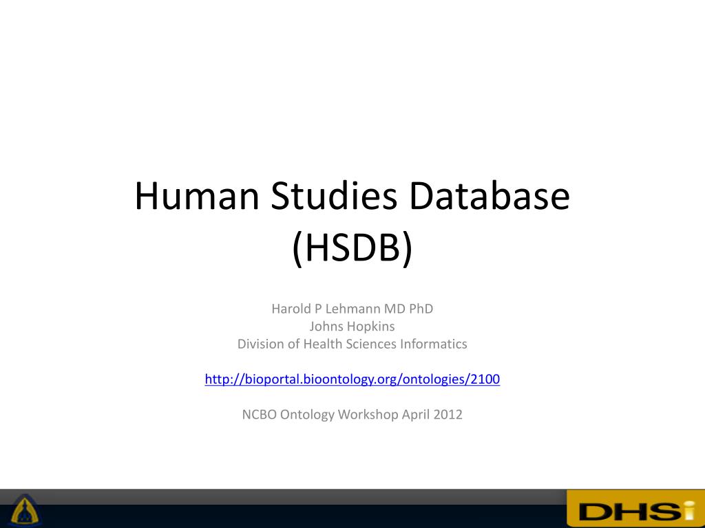PPT - Human Studies Database (HSDB) PowerPoint Presentation, free ...