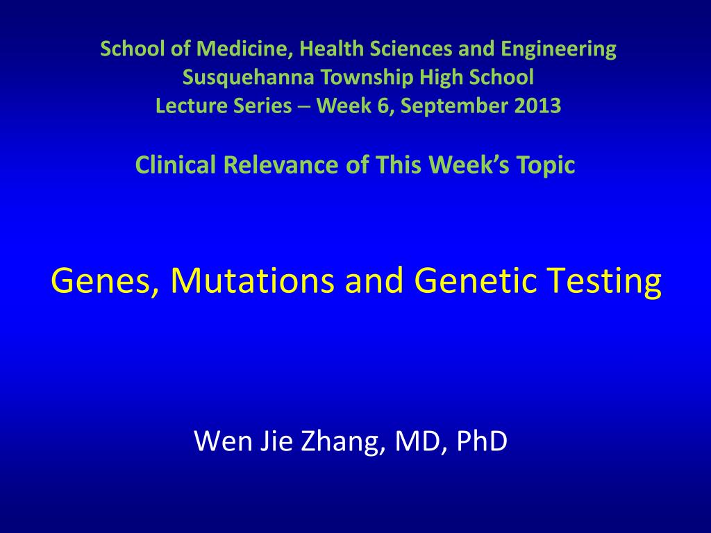 PPT - Genes, Mutations and Genetic Testing PowerPoint Presentation ...